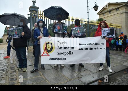 The association Zoopolis demonstrated in front of the Jardin des ...