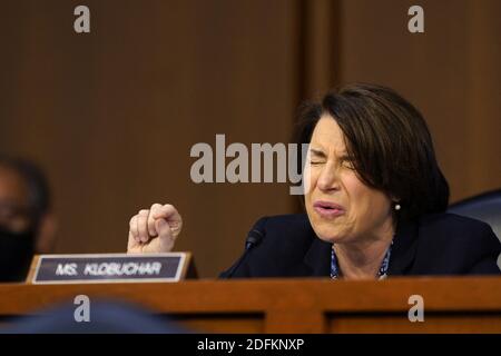 Sen. Amy Klobuchar, D-Minn, speaks during a field hearing on ...