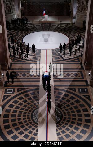 The coffin of World War I fighter Maurice Genevoix is carried inside ...