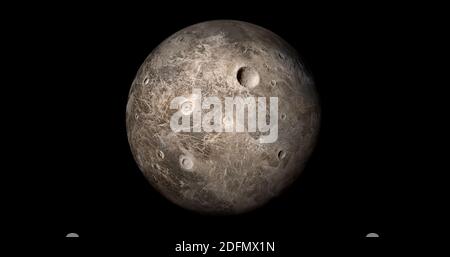 fictional Planet sun rise in dark background with stars. front view of ...