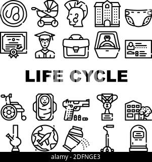 Life Cycle People Collection Icons Set Vector Stock Vector Image & Art ...
