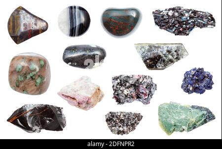 collage from various Phlogopite (magnesium mica) natural mineral stones ...