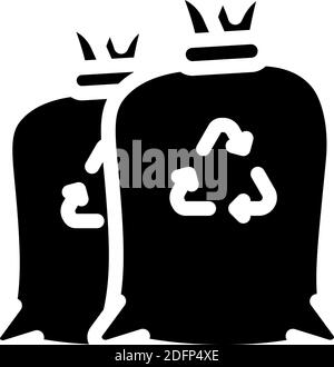garbage bags glyph icon vector illustration flat Stock Vector Image ...