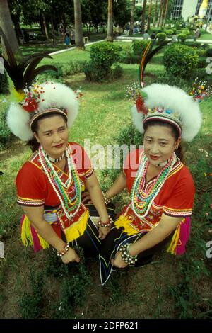 women in taiwanese traditional dress on a event in the city centre of ...