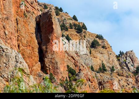 Photo of beautiful fiery red mountains and rocks in Armenia Stock Photo ...