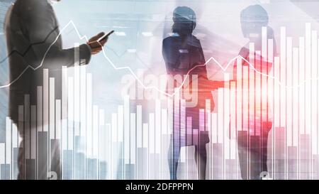 Abstract glowing forex chart interface wallpaper. Investment, trade ...