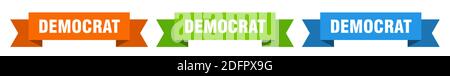 democrat ribbon. democrat isolated sign. democrat banner Stock Vector ...