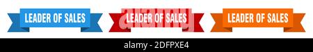 leader of sales ribbon. leader of sales paper band banner sign Stock ...