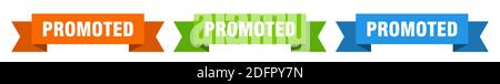 promoted ribbon. promoted isolated band sign. promoted banner Stock ...
