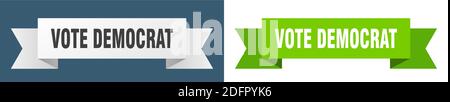vote democrat banner template. vote democrat ribbon label sign Stock ...