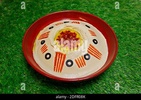 arabic cold mezze known as arabic dip foods Stock Photo - Alamy