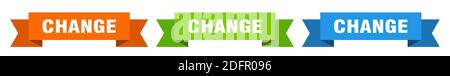 make a change paper peeler sign set. make a change sticker Stock Vector ...