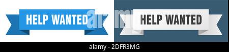 help wanted ribbon. help wanted isolated paper banner. sign Stock ...
