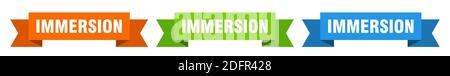 immersion ribbon label sign set. immersion banner Stock Vector Image ...