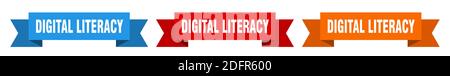 digital literacy ribbon. digital literacy paper band banner sign Stock ...