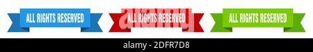 all rights reserved banner template. ribbon label sticker. sign Stock ...