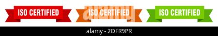 iso certified ribbon. iso certified isolated paper banner. sign Stock ...