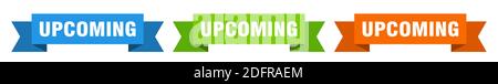 upcoming ribbon. upcoming isolated paper banner. sign Stock Vector ...