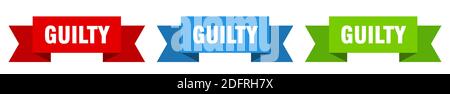 guilty ribbon. guilty isolated sign. guilty banner Stock Vector Image ...
