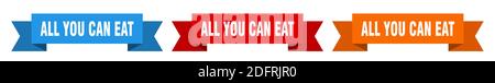 all you can eat paper peeler sign set. all you can eat sticker Stock ...