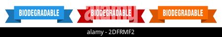 biodegradable ribbon. biodegradable isolated paper banner. sign Stock ...