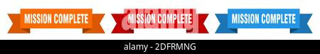 mission complete banner template. mission complete ribbon label sign ...