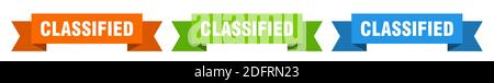 classified ribbon. classified isolated paper banner. sign Stock Vector ...