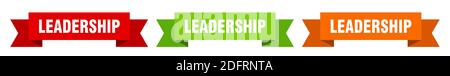leadership ribbon. leadership paper band banner sign Stock Vector Image ...
