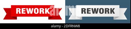rework ribbon. rework isolated paper banner. sign Stock Vector Image ...
