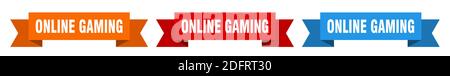 online gaming banner template. ribbon label sticker. sign Stock Vector ...