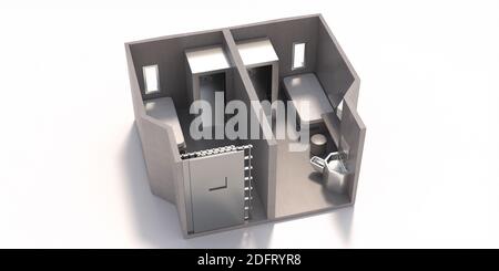 Prison cell interior. Maximum security ADX supermax penitentiary cage ...