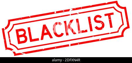 Grunge red blacklist word rubber seal stamp on white background Stock ...
