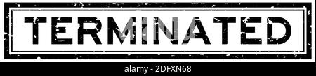 Grunge black termination word square rubber seal stamp on white ...