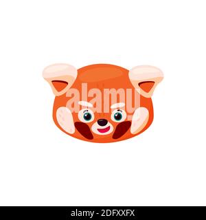 Red panda head as happy emoji. Happiness expression. Vector ...