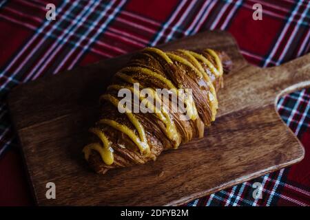 Delicious Croissant Filled with Lemon Cream Stock Photo - Alamy