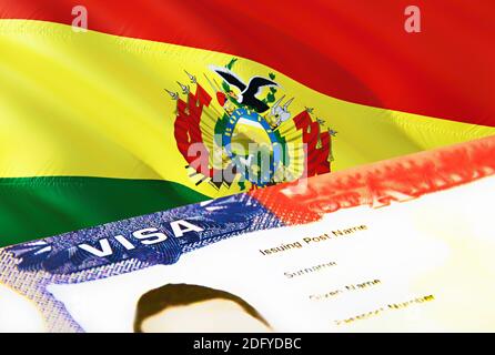 Border close in Bolivia. Customs and border protection concept. 3D ...
