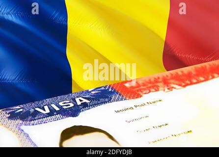 Chad Visa in passport. USA immigration Visa for Chad citizens focusing ...