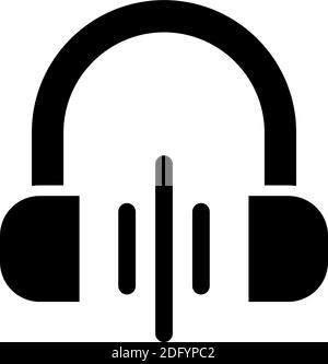 Loud microphone glyph icon. Stereo mic recording sound. Voice record ...