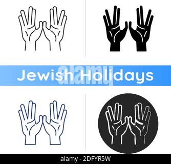 jewish prayer gesture color icon vector illustration Stock Vector Image ...