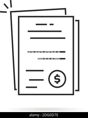 Invoice icon. Stack of paper documents with checked checkboxes. Payment ...