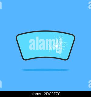 Cracked car windshield cartoon icon Stock Vector Image & Art - Alamy