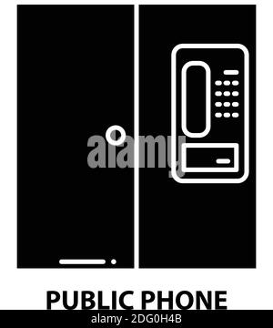 Public phone icon. Pay phone icon. Editable vector Stock Vector Image ...