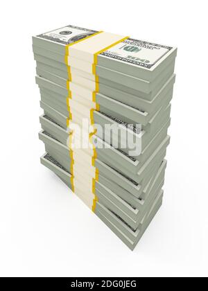 Stacks of one hundred US dollar banknotes, illustration Stock Photo - Alamy