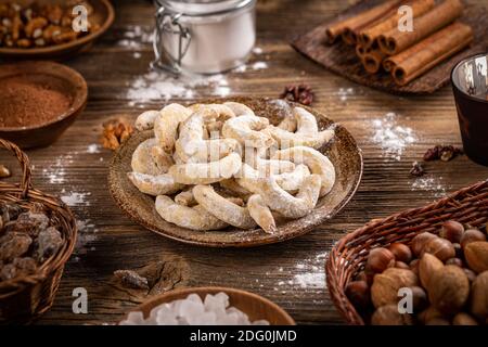 Christmas cookies crescents. Homemade traditional Christmas cookies ...