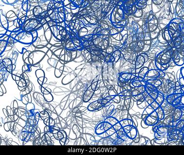 abstract pattern of tangled threads, blue and white color background ...