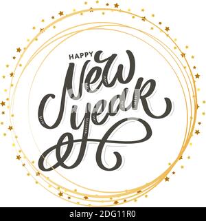 Happy New Year 2021 Beautiful greeting card poster with calligraphy ...