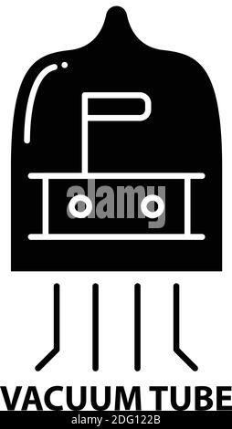 Electronic vacuum tube icon. Black background with white. Vector ...