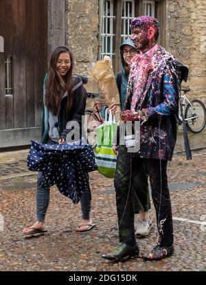 Undergraduates in Merton Street at Oxford University (students ...