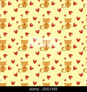 Cute seamless pattern with hearts. Happy Valentine's Day. Romantic ...
