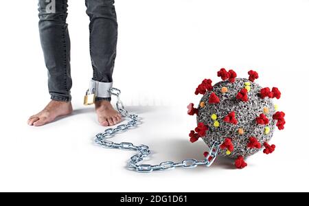 An prison inmate with a ball and chain Stock Photo - Alamy
